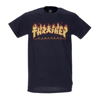 Thrasher Godzilla Flame Tee Schwarz/Gelb - - Tops - Herren - Schwarzk - L