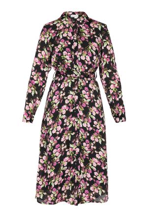 Usha Kleid Frauen schwarz mehrfarbig