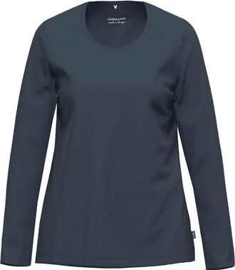 Ammann Bio Damen-Langarmshirt Single-Jersey dunkelblau Größe 40