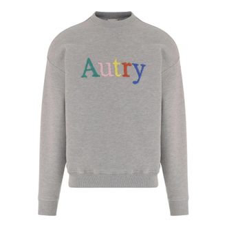 Autry Embroidered Logo Crewneck Sweatshirt - - Sweatshirts & Hoodies - Damen - Grau - M