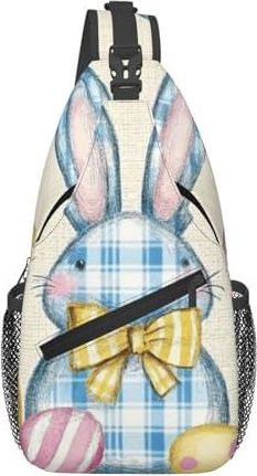 Generic Sac &agrave; dos &agrave; bandouli&egrave;re avec noeud floral et oeuf de lapin - Sac &agrave; dos de voyage pour homme - Sac &agrave; dos de randonn&eacute;e