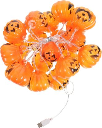 Valiclud Halloween LED Kürbis Lichterkette Leds Warmweiß USB Dekorative Partybeleuchtung für Innen und Außen Robustes und Metallmaterial Vielseitig Einsetzbar