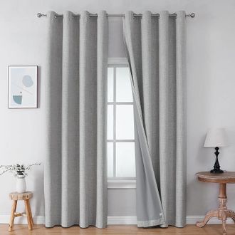 Sekey Vorhang Verdunkelungsvorhang 2PCS B140 x H245 cm Vorhang Wohnzimmer Vorh&auml;nge Blickdicht, &Ouml;sen Aufh&auml;ngung