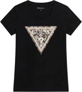 Guess Femme, Tops, Noir, Taille: 40 FR Leo Triangle Tee