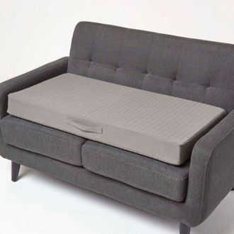 Homescapes Sofa-Auflage 100 x 50 cm f&uuml;r Zweisitzer - orthop&auml;disches Sitzkissen grau