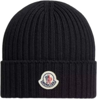 Moncler Homme, Accessoires, Noir, Taille: M Bonnet en laine