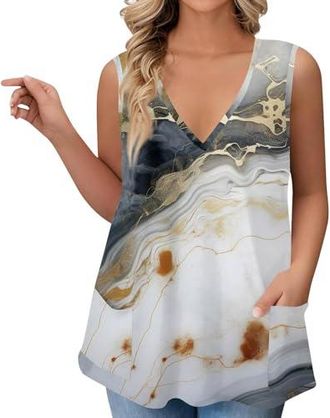 Generic Debardeur Femme Chic et &eacute;l&eacute;gant Chemisier sans Manche R&eacute;tro D&eacute;bardeur Blanc Grande Taille Crop Top ete Haut Chic et Elegant Caraco Vetement Femme ete 