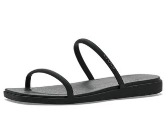 Crocs Miami Damen-Sandalen mit zwei Riemen, flach, Schwarz, Gr&ouml;&szlig;e 40, Schwarz, 39/40 EU