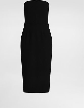 Dolce & Gabbana Kleid Aus Wollcr&ecirc;pe - Frau Kleider Schwarz 38