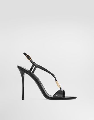 Dolce & Gabbana Sandalo - Frau Sandalen Und Wedges Schwarz Leder 40.5
