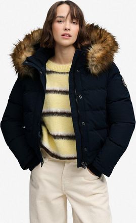 Superdry Steppjacke EVEREST HOODED BOMBER JKT Kunstfaser, slim fit