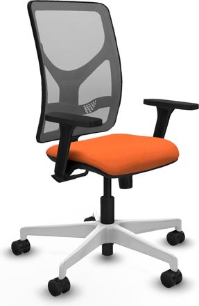 Piqueras y Crespo Stuhl mit Rollen f&uuml;r PC mit 3D-Armlehnen, h&ouml;henverstellbare Lendenwirbelst&uuml;tze, ausgestattet mit 3 Positionen und Schneideschaum, Grau/Orange