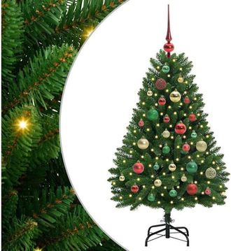 vidaXL K&uuml;nstlicher Weihnachtsbaum Gr&uuml;n 120 cm PVC und Metall vidaXL