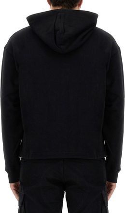 Moschino Logo Cotton Sweatshirt - Black