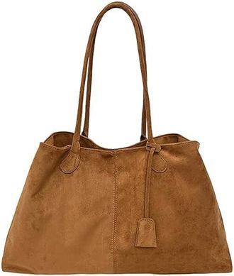 Generic Generische Sac &agrave; bandouli&egrave;re en daim pour femme Grande capacit&eacute; Sac &agrave; main d&eacute;contract&eacute; pour lautomne et lhiver, marron clair, 510*120*290mm /20.8*4.72