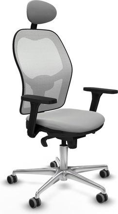 Piqueras y Crespo Stuhl mit Lendenwirbel- und Nackenst&uuml;tze mit 3D-Armlehnen und festem Kopfteil, ausgestattet mit Sincro 5 Positionen und injiziertem Schaum. Mit Rollen