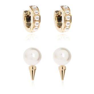 AllSaints Femme, Accessoires, Jaune, Taille: ONE Size Ensemble de deux paires de boucles doreilles