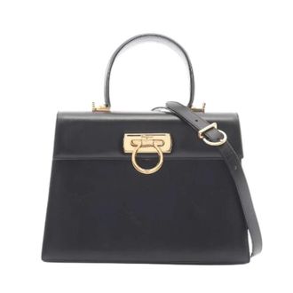 Ferragamo Pre-owned Gancini Leder 2way Handtasche - - Pre-owned - Damen - Schwarzk - ONE SIZE