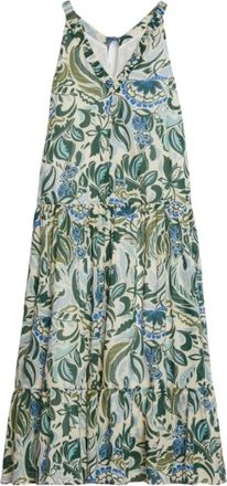 iBlues Femme, Robes, Multicolore, Taille: 40 FR Robe Maxi en Popeline