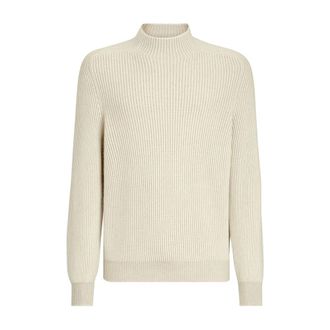 Brunello Cucinelli Kaschmir-Rollkragenpullover im englischen Rippstrick - - Knitwear - Herren - Beige - XL