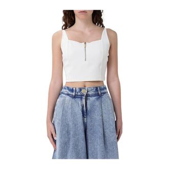 A|X Armani Exchange Top court en jersey stretch - Femme - Tops - Blanc - Taille: 42 FR