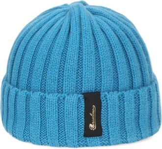 Borsalino bonnet en cachemire à design côtelé - Bleu