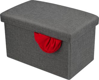 La Perla Pouf zusammenklappbarer Aufbewahrungsbeh&auml;lter, Fu&szlig;hocker, aus Leinen-Mischgewebe, Truhe, Ottomane, Spielzeughalter, Organizer f&uuml;r Wohnzimmer, Eingang,