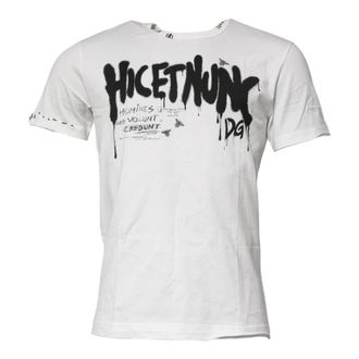 Dolce & Gabbana T-Shirt mit Grafikprint und Rundhalsausschnitt aus Baumwolle - - Tops - Herren - Wei&szlig; - S