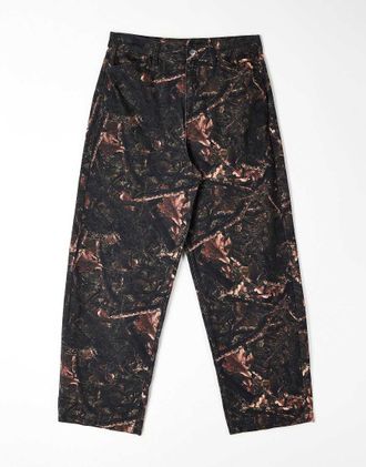 Collusion X002 - Jean baggy - Imprimé camouflage arbre-Vert