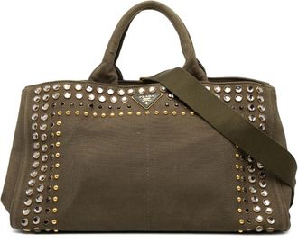 Prada Hobo Bags - Large Canvas Canapa Bijoux Satchel - Gr. unisize - in Gr&uuml;n - f&uuml;r Damen