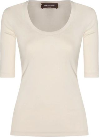 Fabiana Filippi Femme, Tops, Jaune, Taille: 36 FR T-Shirt &agrave; Encolure Scoop