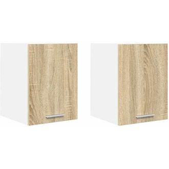 vidaXL Hängeschrank Riga 2 pcs Sonoma-Eiche und Weiß 30 x 31 x 40 cm vidaXL