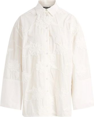 Rotate Rotate Birger Christensen, Femme, Blouses et Chemises, Blanc, Taille: 36 FR Camicia Oversize