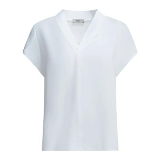 Herno Kurzarmbluse mit V-Ausschnitt - - Blouses & Shirts - Damen - Wei&szlig; - XS