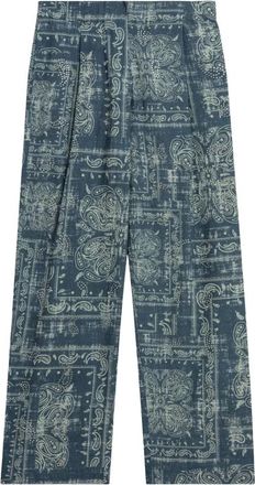A Paper Kid Femme, Pantalons, Bleu, Taille: 40 FR Pantalon Imprim&eacute; Bandana