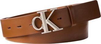Calvin Klein Herren Monogram Buckle 35Mm Lv04D7016G Gürtel, Brown (CK Cognac/Pewter), 110 cm