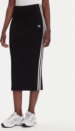 adidas Bleistiftrock adicolor Knit 3-Stripes JW2661 Schwarz Regular Fit