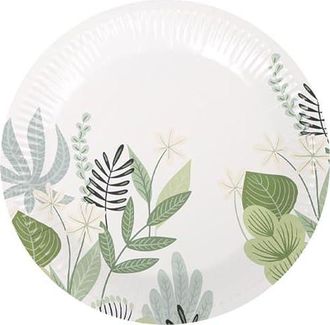 Algon Einwegteller, 18 cm, robust und umweltfreundlich, ideal für Partys, Veranstaltungen und Versammlungen, 12 Stück, Blume