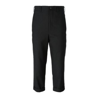 Comme Des Gar&ccedil;ons Gestreifte Cropped Hose - - Trousers - Damen - Schwarzk - M