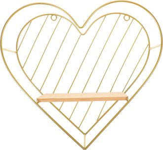 Soimiss Nordisches Herz wandregal aus Eisen und Holz Dekoratives Aufbewahrungsregal f&uuml;r Kinderzimmer Schlafzimmer Praktische Wanddekoration Platzsparendes Her