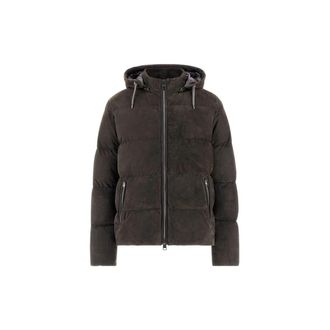Herno Wildleder Daunenjacke - - Jackets - Herren - Grau - XL