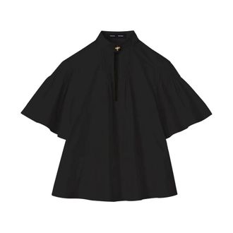 Proenza Schouler Bluse mit Biesen-Detail und kurzen &Auml;rmeln - - Blouses & Shirts - Damen - Schwarzk - 4XS