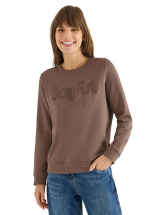 Cecil Sweatshirt mit Stickerei urban Taupe L
