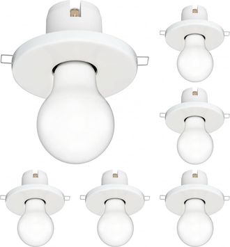LEDs Com 6 St&uuml;ck Porzellan Decken-Einbauleuchte TELA, wei&szlig;, inkl. E27 Lampe, Energieeffizienzklasse A, gefrostet, (warmwei&szlig;, 4 W, 935lm)