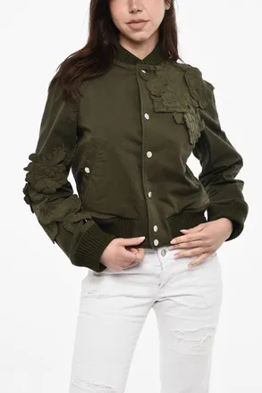 Dsquared2 Bomberjacke aus Baumwolle mit Blumenapplikationen Dsquared2