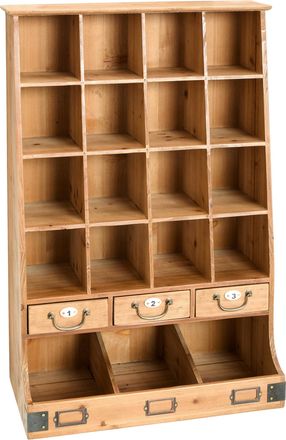 Landscape Wandregal, Natur, Metall, Tanne, massiv, 3 Schubladen, 55x81.5x27 cm, K&uuml;chen, K&uuml;chenm&ouml;bel, K&uuml;chenregale