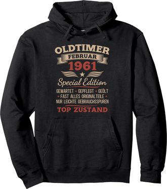 Generic 65. Geburtstag Oldtimer Baujahr 1961 Februar Pullover Hoodie