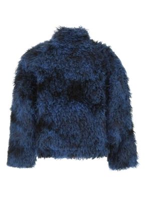 McQ by Alexander McQueen Two-Tone Eco Fur Coat - Navy