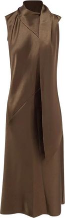 Vince &Auml;rmelloses Kleid mit Schal-Bindung und Drapierung - - Dresses - Damen - Braun - S