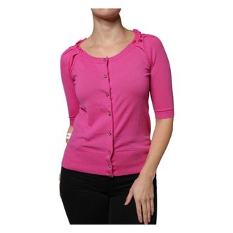 Dolce & Gabbana Rosa Strickjacke mit Knopfleiste - - Knitwear - Damen - Rosa - 2XS